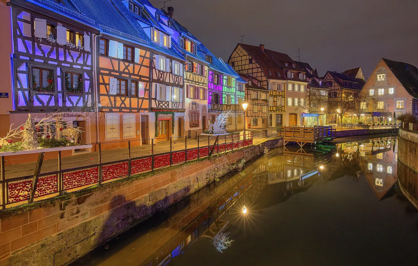 Wallpaper lights, France, home, Colmar for mobile and desktop, section ...
