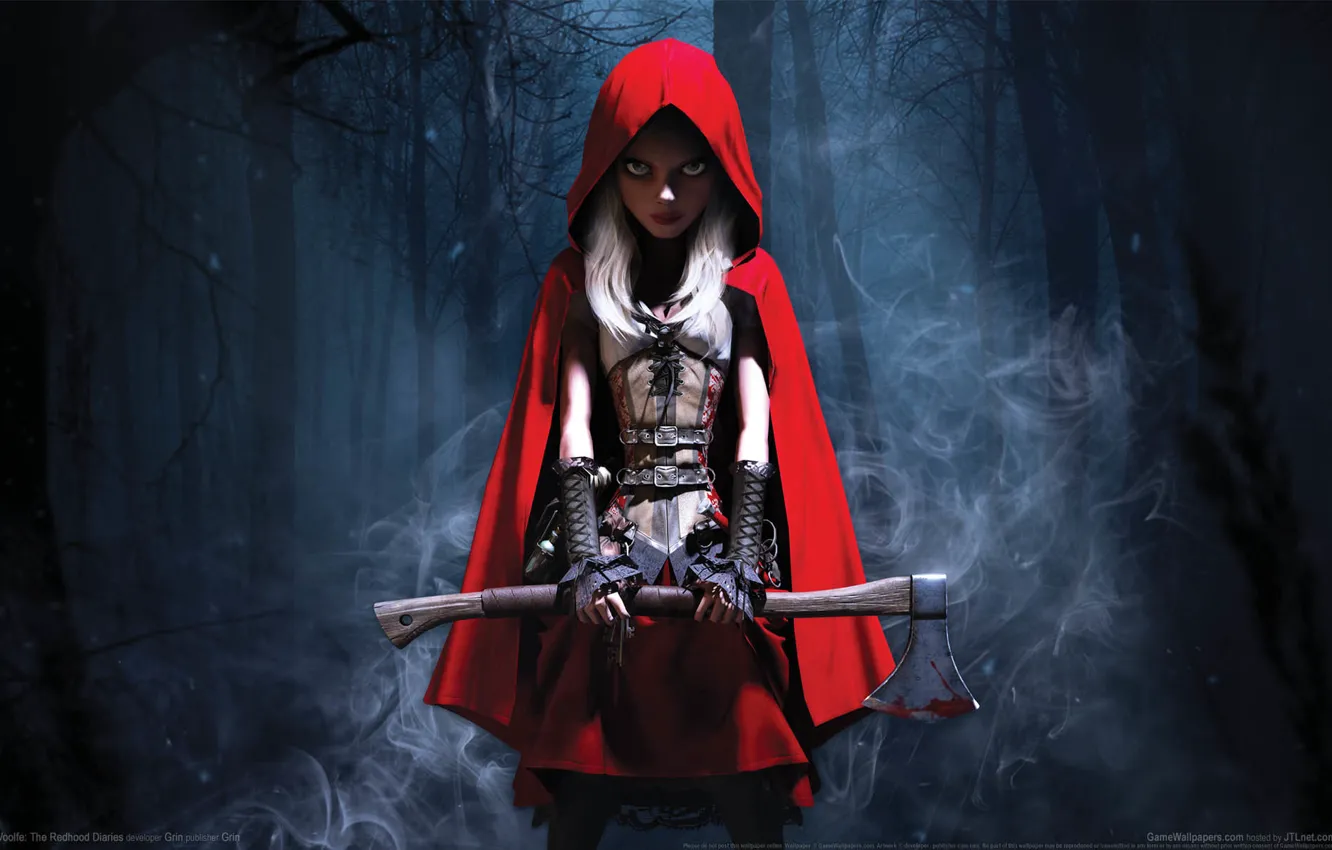 Wallpaper weapons, axe, cloak, Little Red Riding Hood, game wallpapers ...