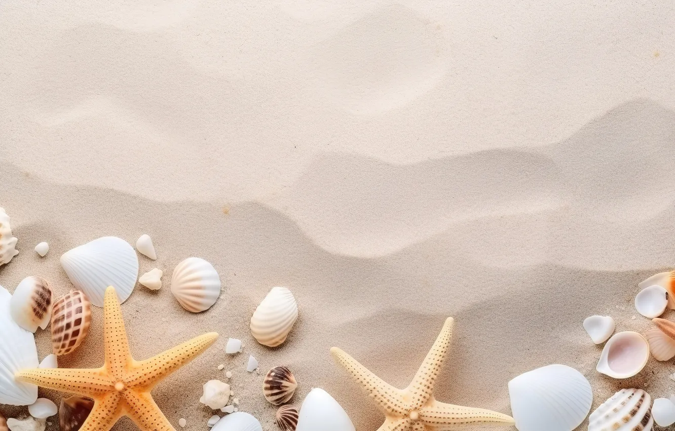 Wallpaper sand, sea, beach, background, shell, beach, sea, texture for ...