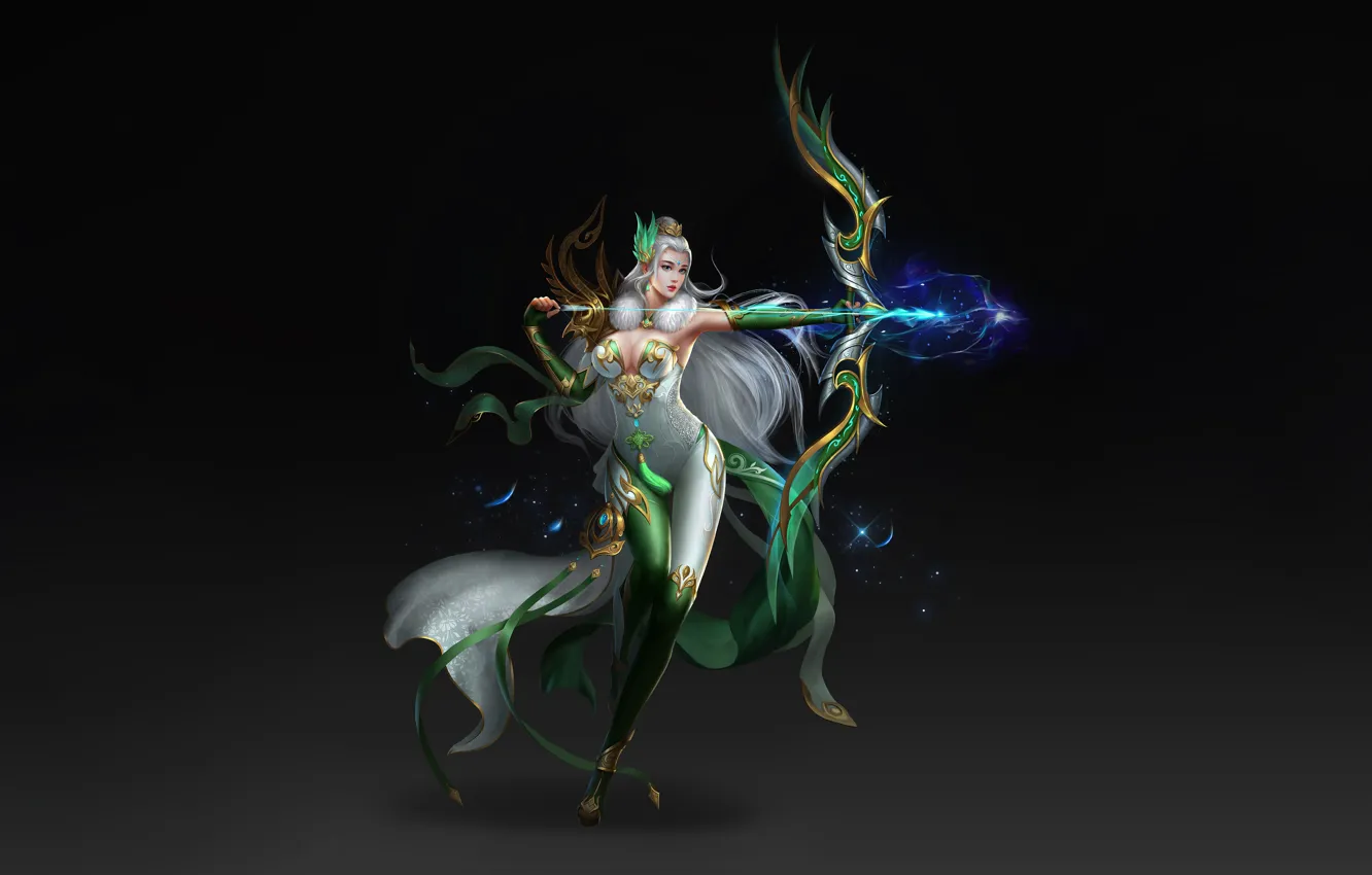 Wallpaper girl, magic, style, art, background, elf, Arrow, Minimalism ...