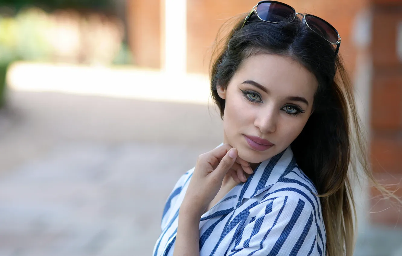 Wallpaper look, face, glasses, cutie for mobile and desktop, section ...