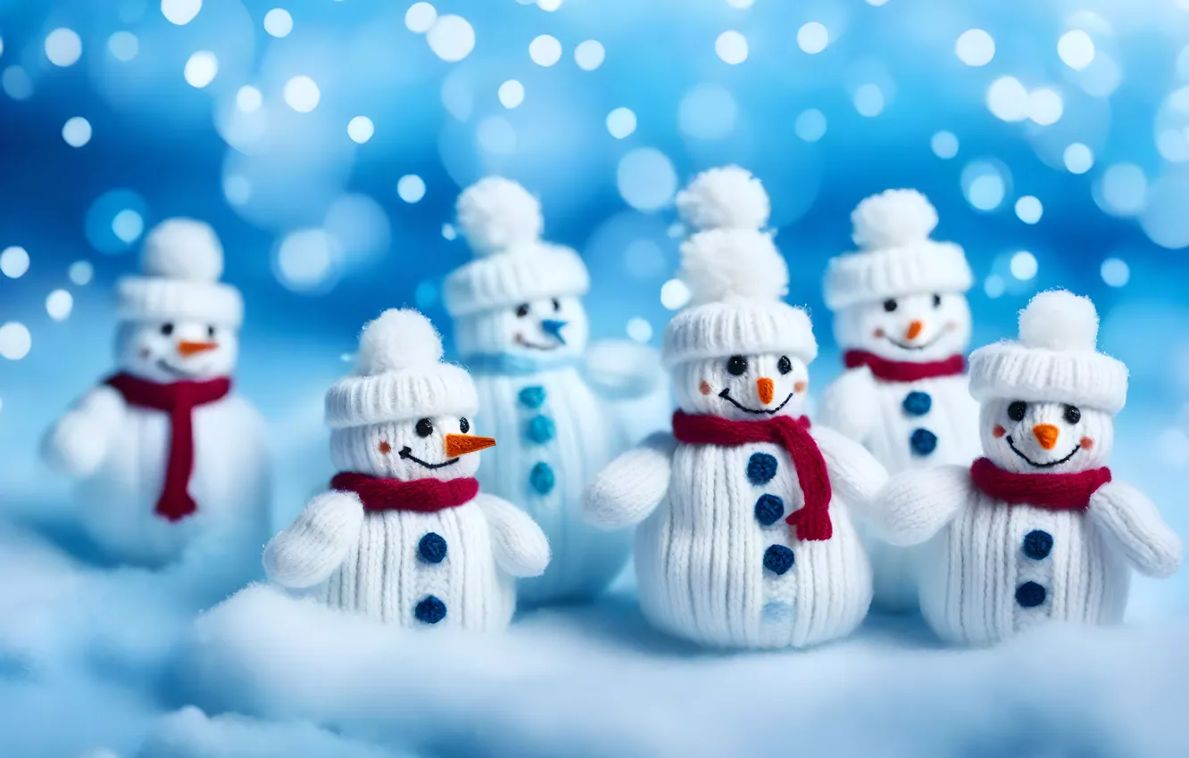 Wallpaper winter, snow, smile, toy, new year, Christmas, snowman, faces ...