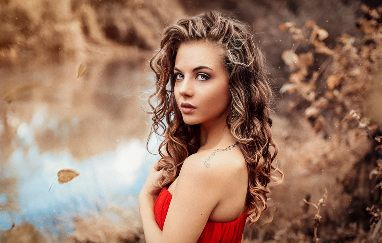 Wallpaper girl, woman, model, pretty, lips, hair, brunette, look for ...