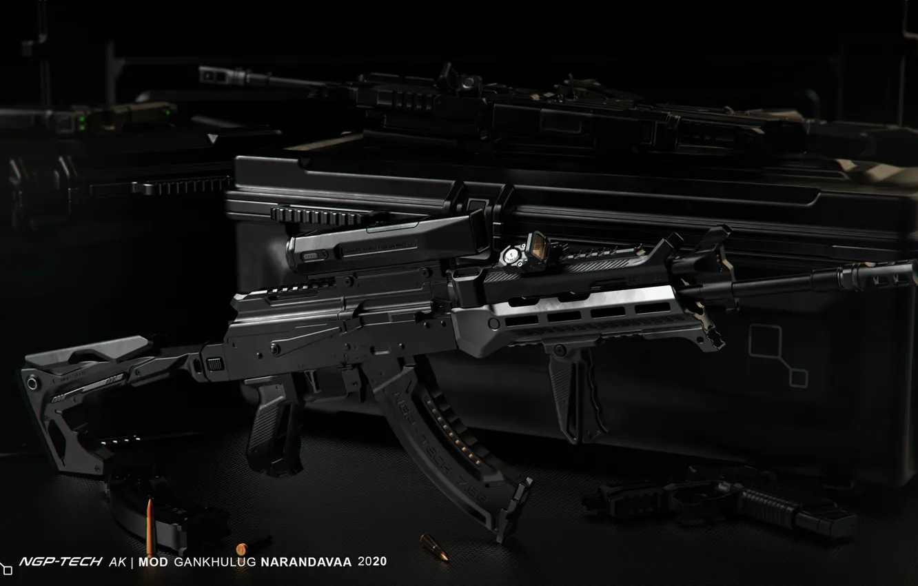Wallpaper rendering, weapons, tuning, Machine, Gun, weapon, render ...