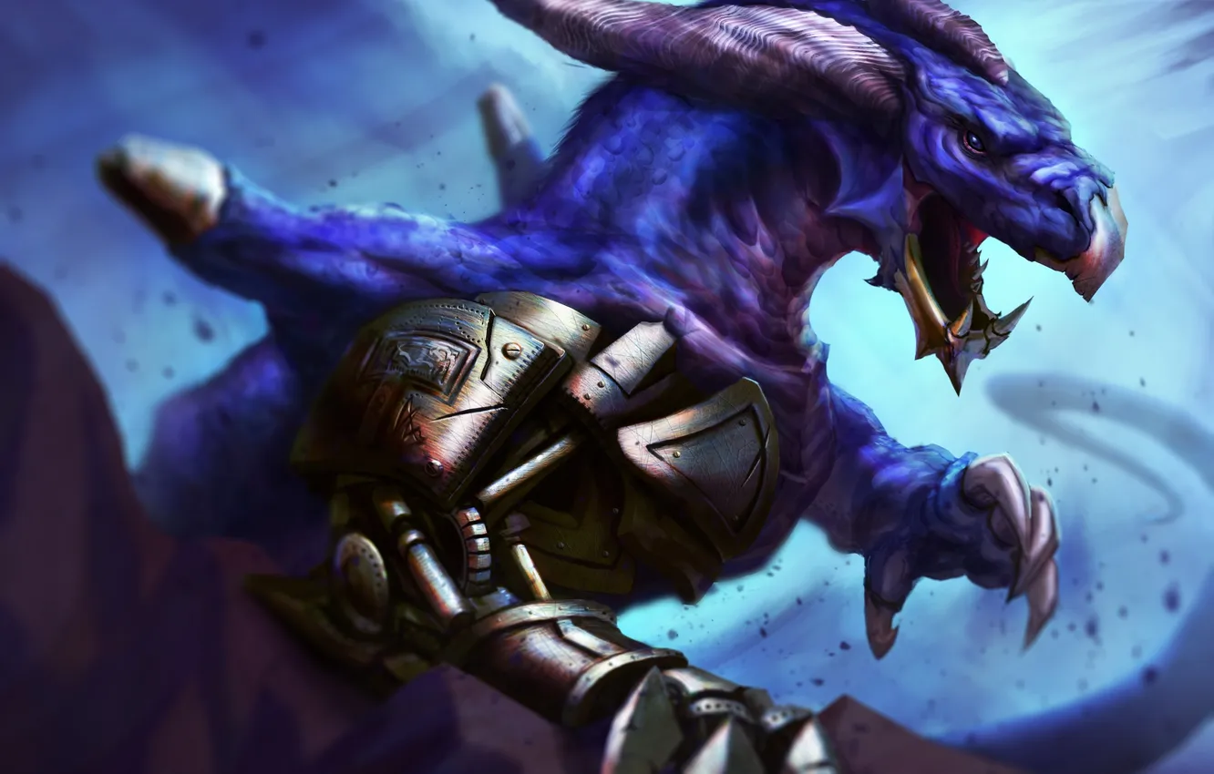 Wallpaper dragon, head, art, horns for mobile and desktop, section ...