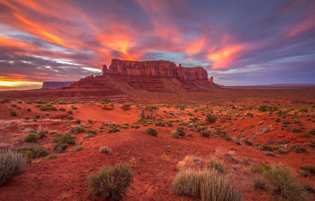 Wallpaper Sunset, AZ, Arizona, Monument Valley, Monument Valley, Butt ...