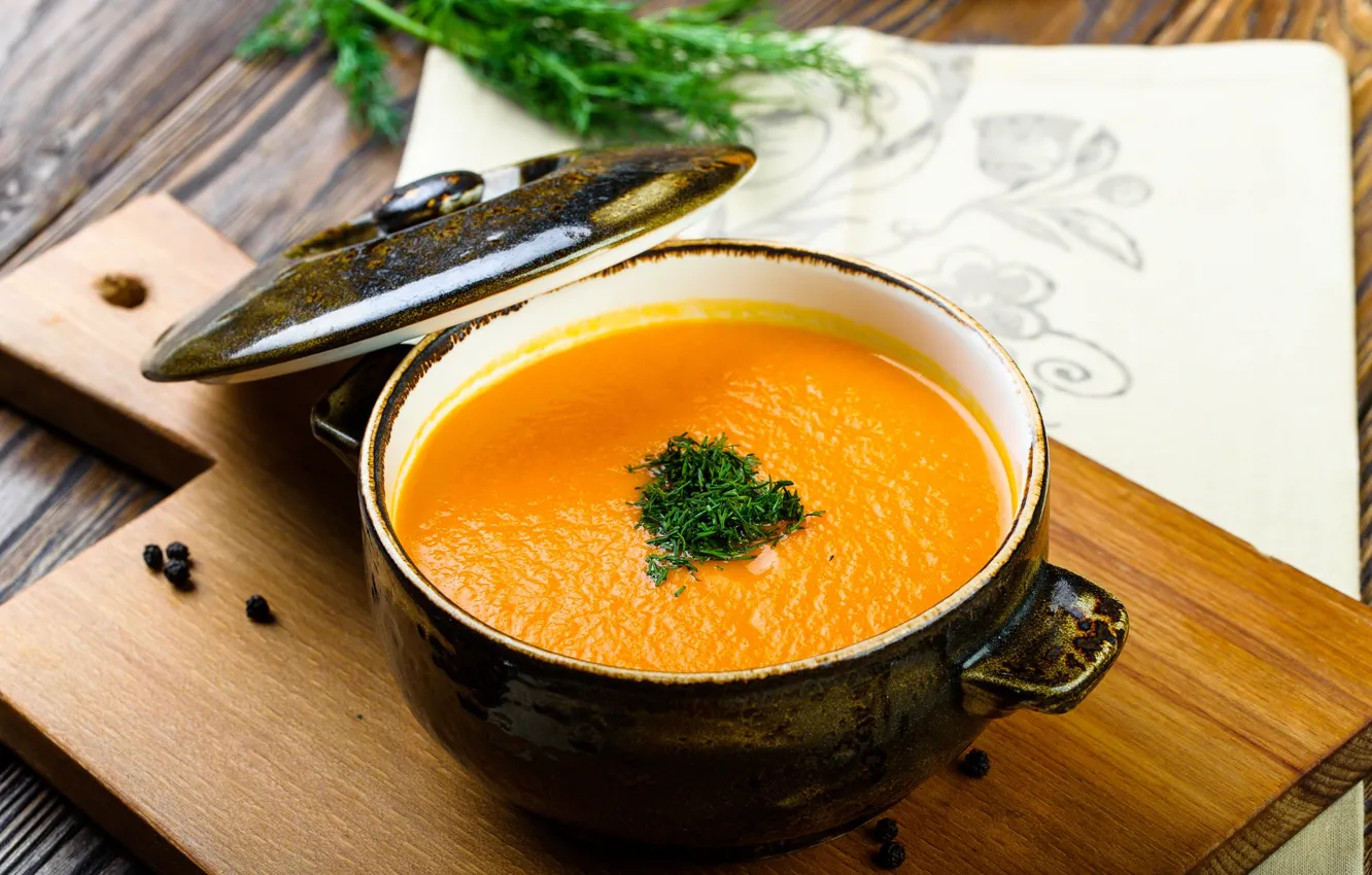 Wallpaper greens, The first dish, Soup images for desktop, section еда ...