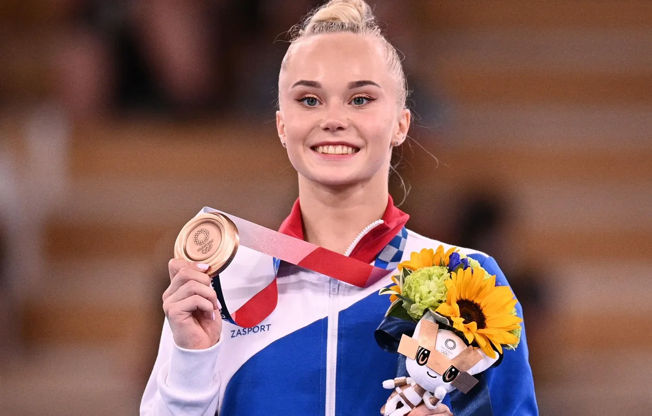 Wallpaper Olympic champion, gymnastics, Angelina Melnikova, Tokyo 2021 for mobile and desktop ...