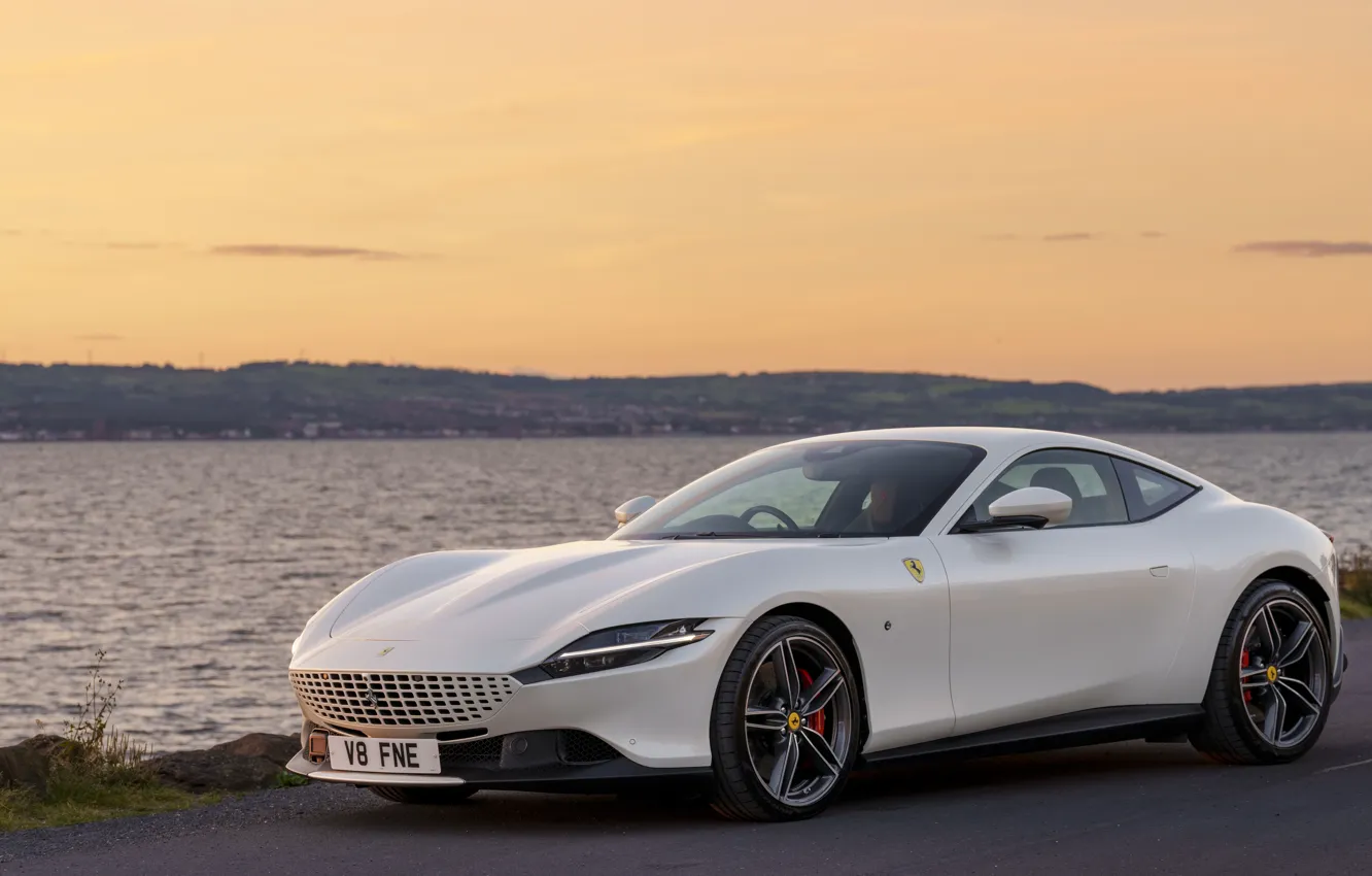 Wallpaper Ferrari, white, luxury, Roma, Ferrari Rome for mobile and ...