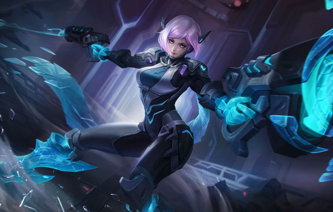 Wallpaper weapons, the game, costume, pink hair, MOB, Arena of Valor ...