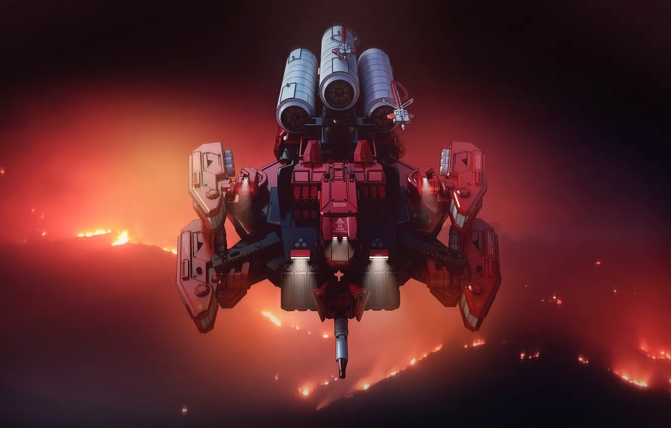 Wallpaper The city, Future, Fire, Fire, The concept, Style, Fantasy ...