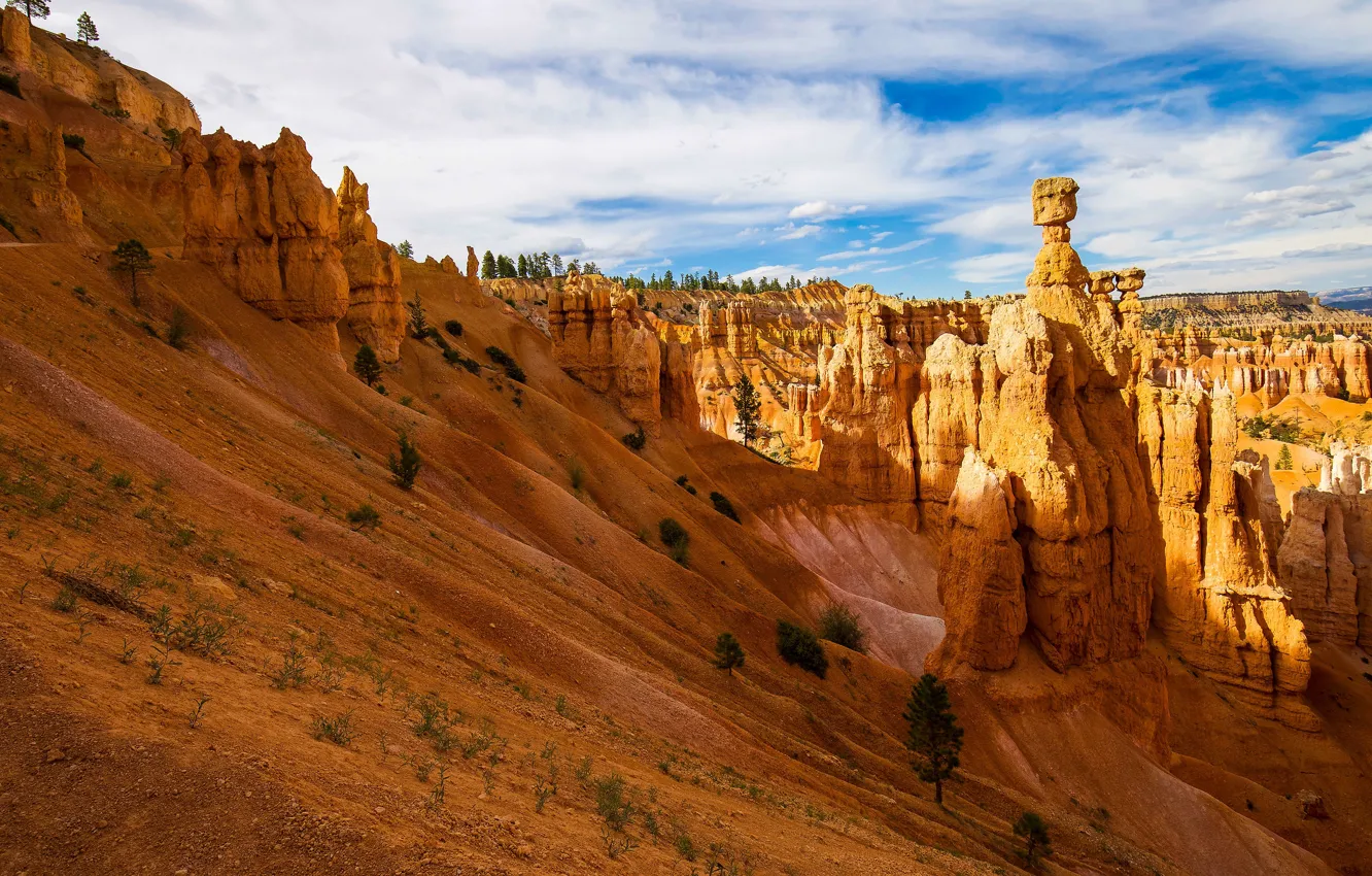 Wallpaper clouds, light, mountains, rocks, desert, the slopes, USA ...