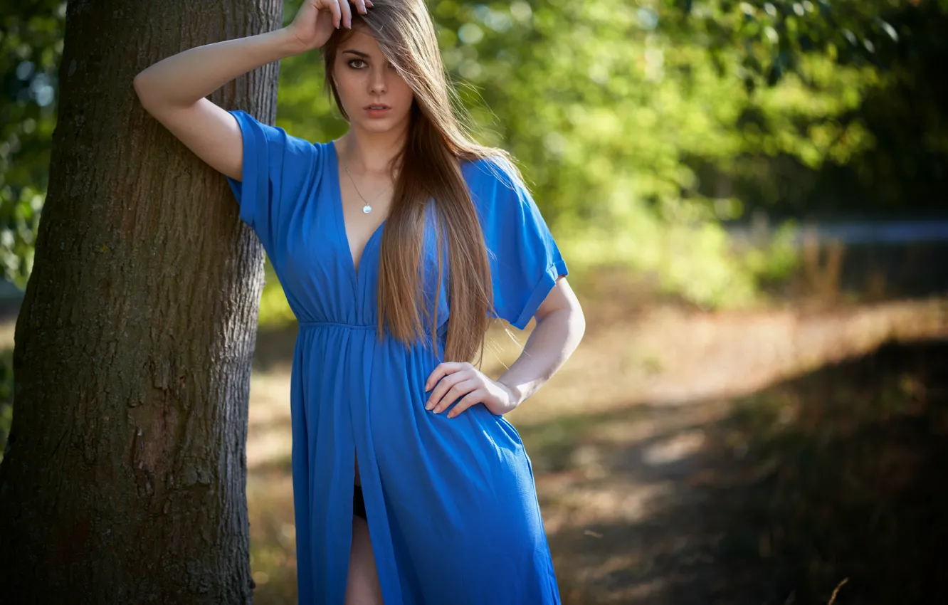 Wallpaper summer, look, girl, trees, face, Martin Fuhrmann for mobile and desktop, section ...