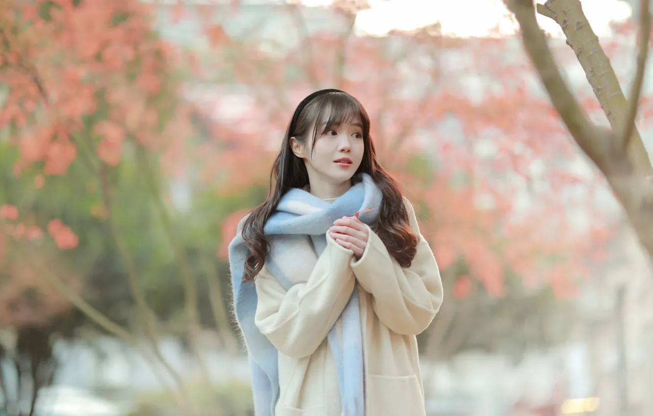 Wallpaper Beautiful, Asian, Model, Woman, Pretty, Japanese, Scarf ...