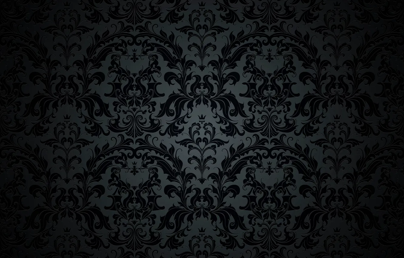 Wallpaper retro, pattern, vector, dark, black, ornament, vintage ...