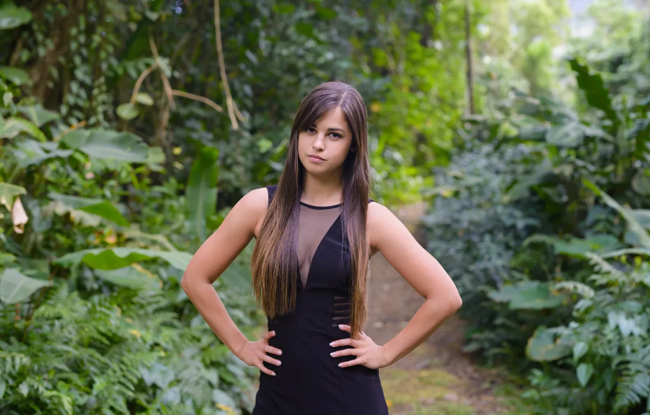 Wallpaper greens, girl, neckline, Tatiana, Marvin Chandra, Oahu model ...