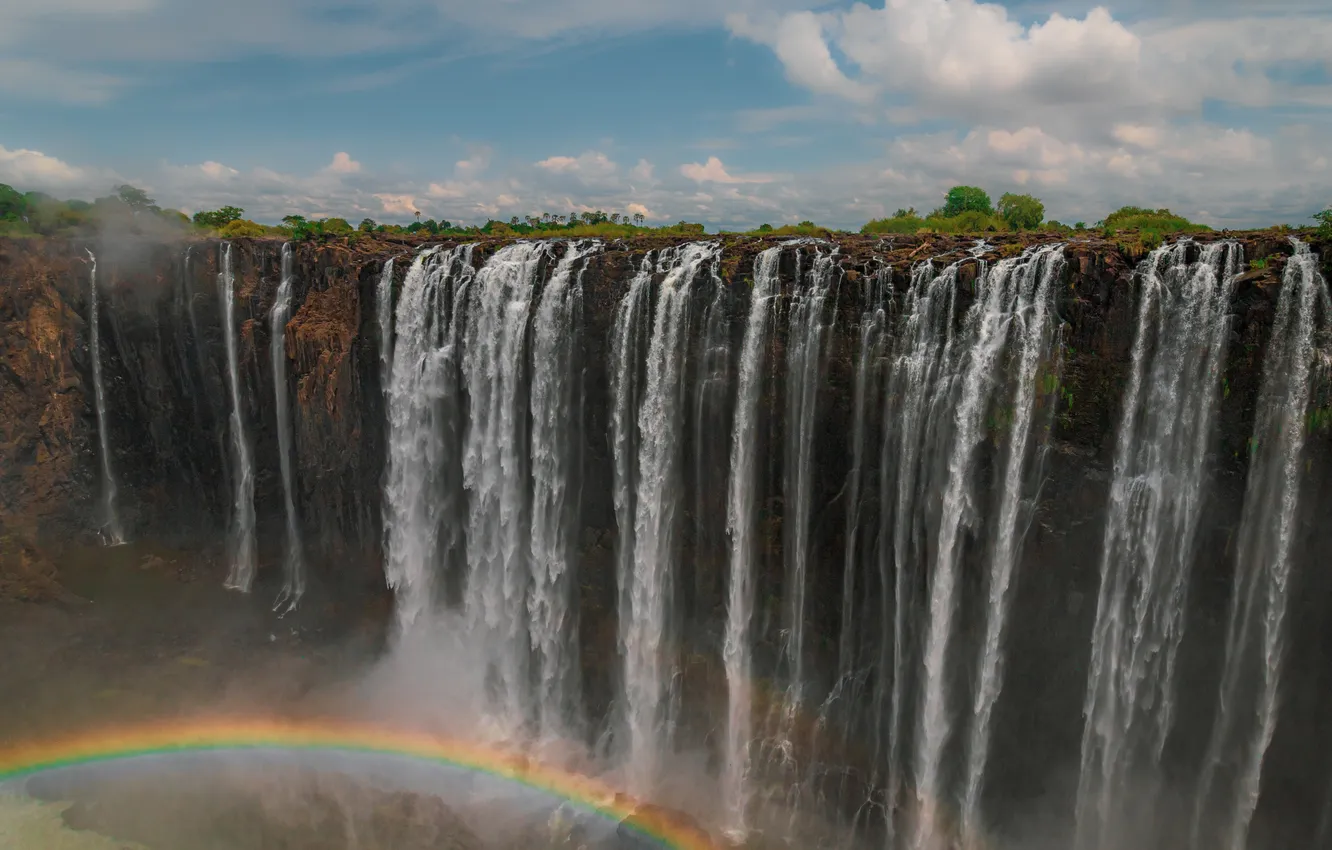 Wallpaper open, waterfall, rainbow for mobile and desktop, section ...