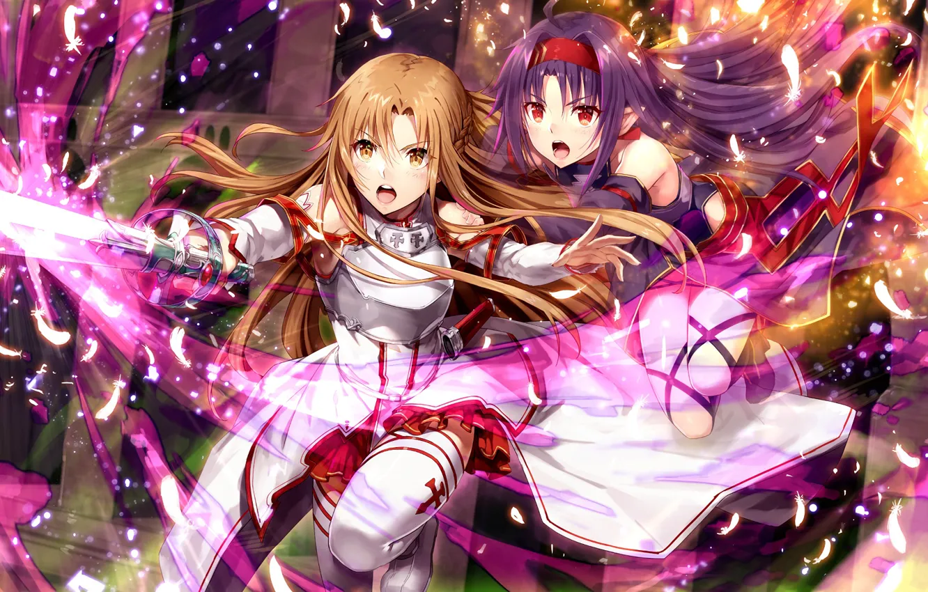 Wallpaper weapons, girls, sword, armor, anime, art, rapier, Sword Art ...