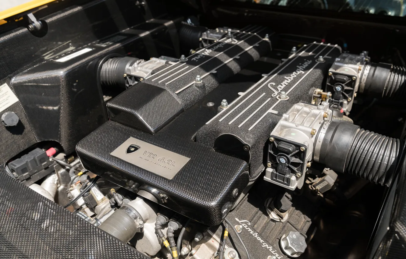Wallpaper Lamborghini, Lamborghini Murcielago, Murcielago, V12, engine ...
