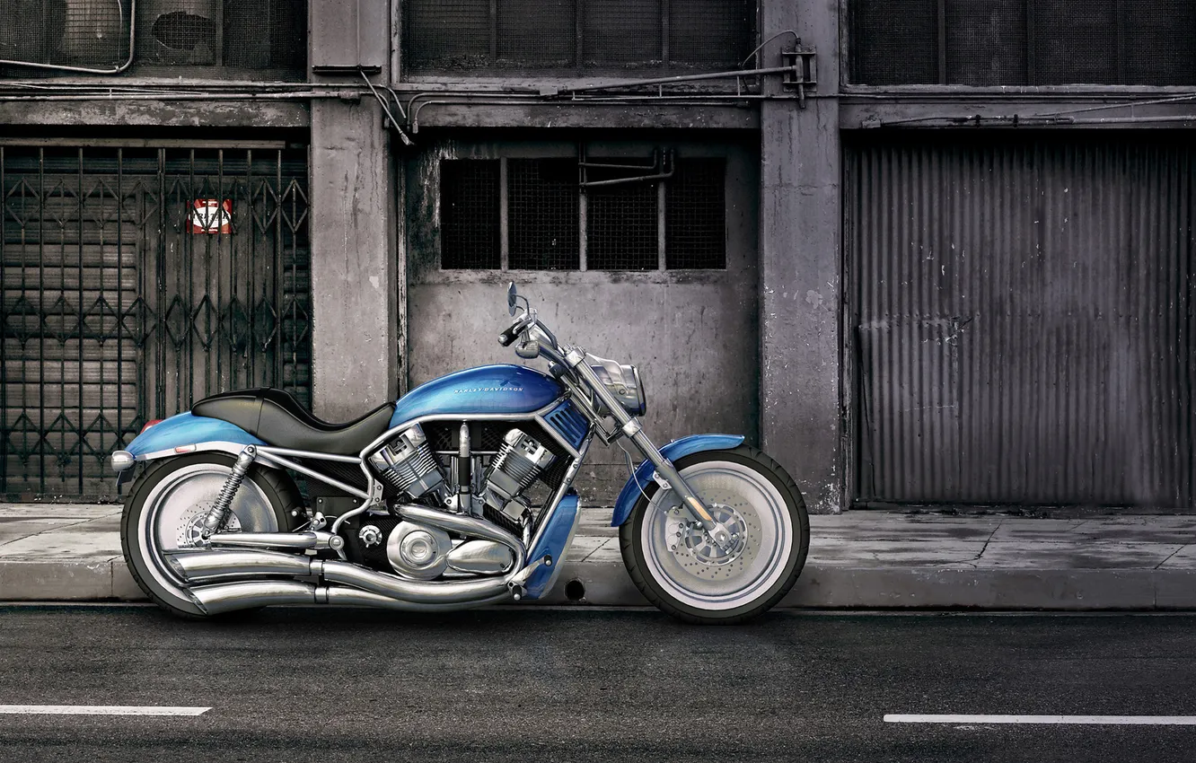 Wallpaper Blue, V-Rod, Blue, Harley-Davidson, Cruiser, Harley-Davidson ...