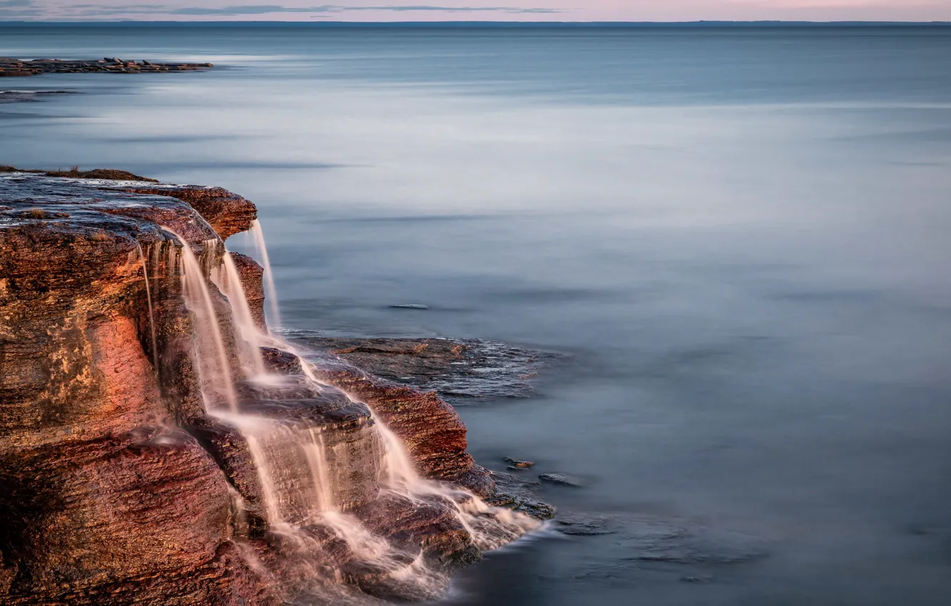 Wallpaper Canada, Quebec, Havre-Saint-Pierre, Cape Ferré, Minganie, Red ...