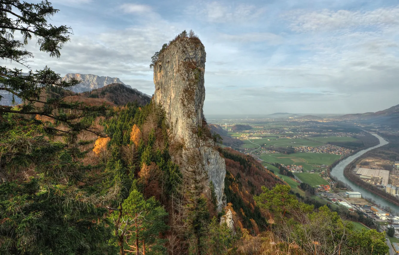 Wallpaper Nature, Autumn, Rocks, Austria, Panorama, Nature, Fall ...