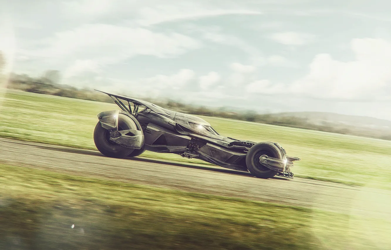 Wallpaper field, the sky, transport, car, The Batmobile for mobile and ...