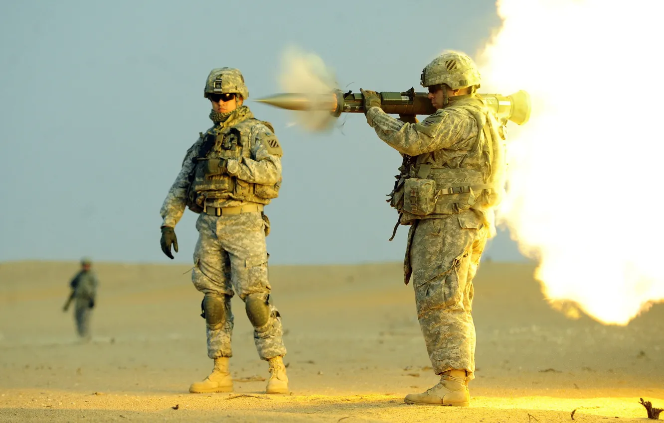 Wallpaper shot, soldiers, United States Army, AT-4, anti-tank weapons ...
