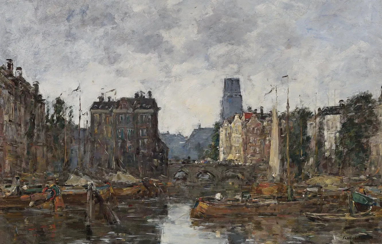 Wallpaper home, picture, the urban landscape, Eugene Boudin, Eugene ...
