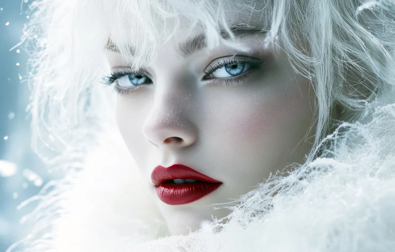 Wallpaper winter, frost, look, girl, light, snow, face, winter for ...