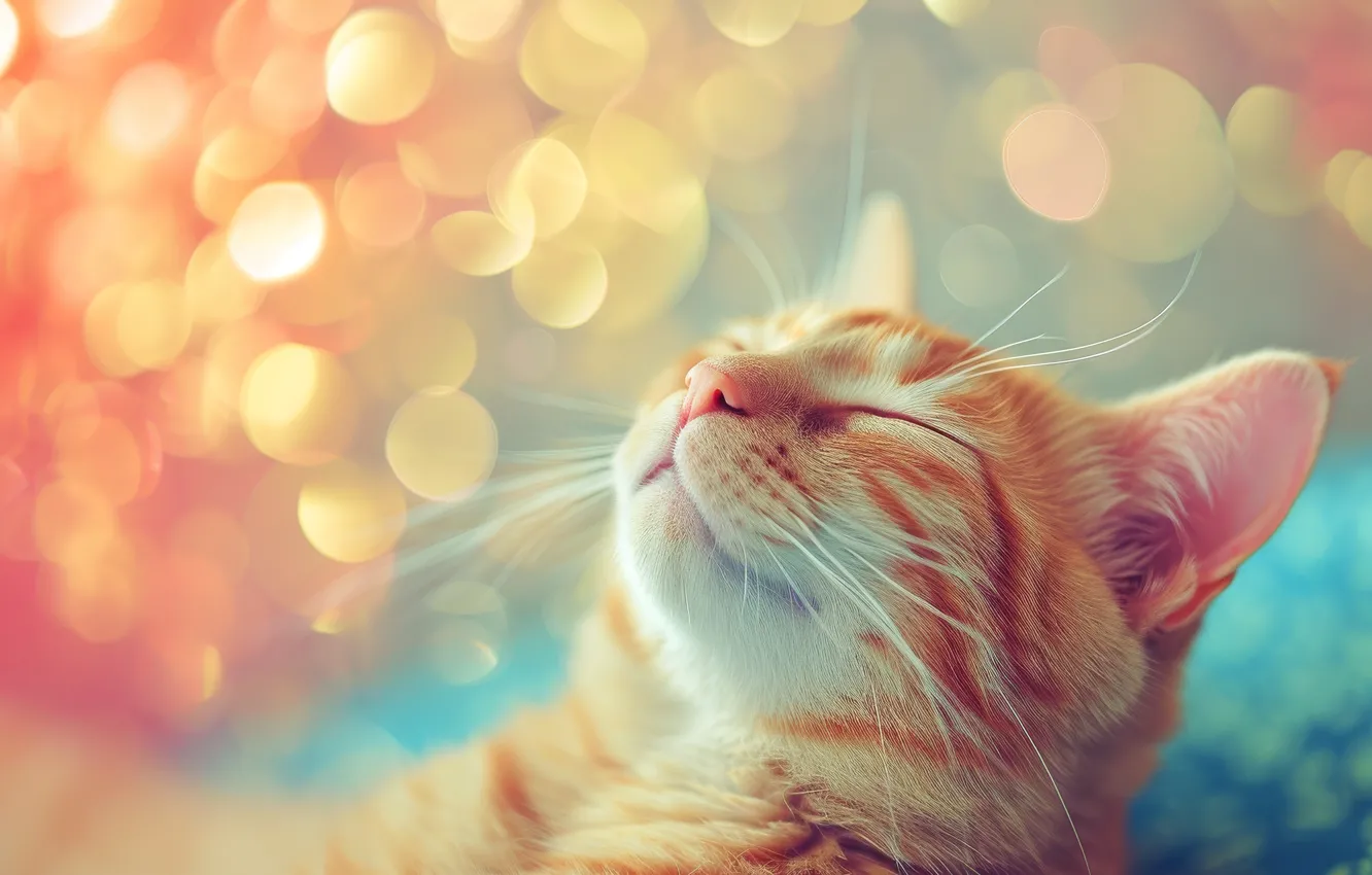 Wallpaper cat, cat, look, pose, face, AI art, neural network for mobile ...