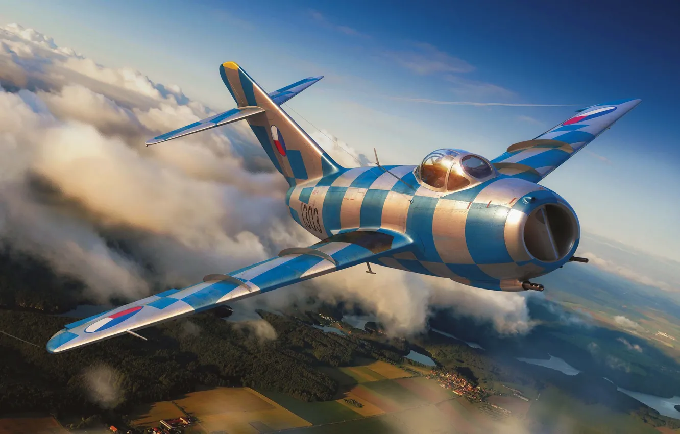 Wallpaper fighter, The MiG-15, Czechoslovakia, Adam Tooby, Mikoyan MiG ...