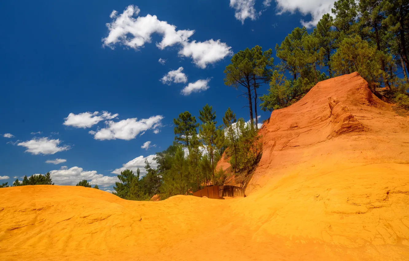 Wallpaper France, Roussillon, ochre trail for mobile and desktop ...
