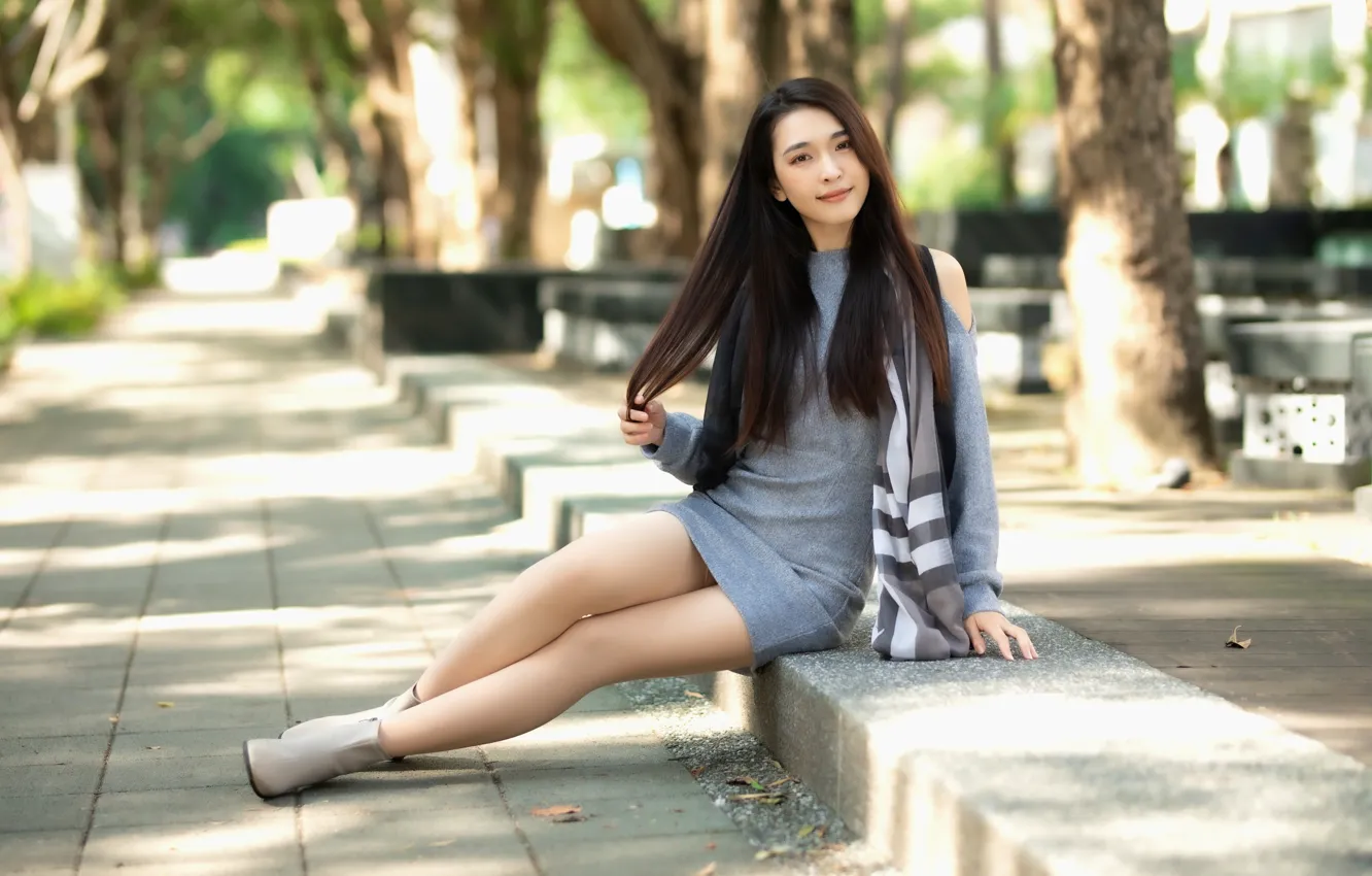 Wallpaper Look The Sun Trees Pose Model Portrait Makeup Figure