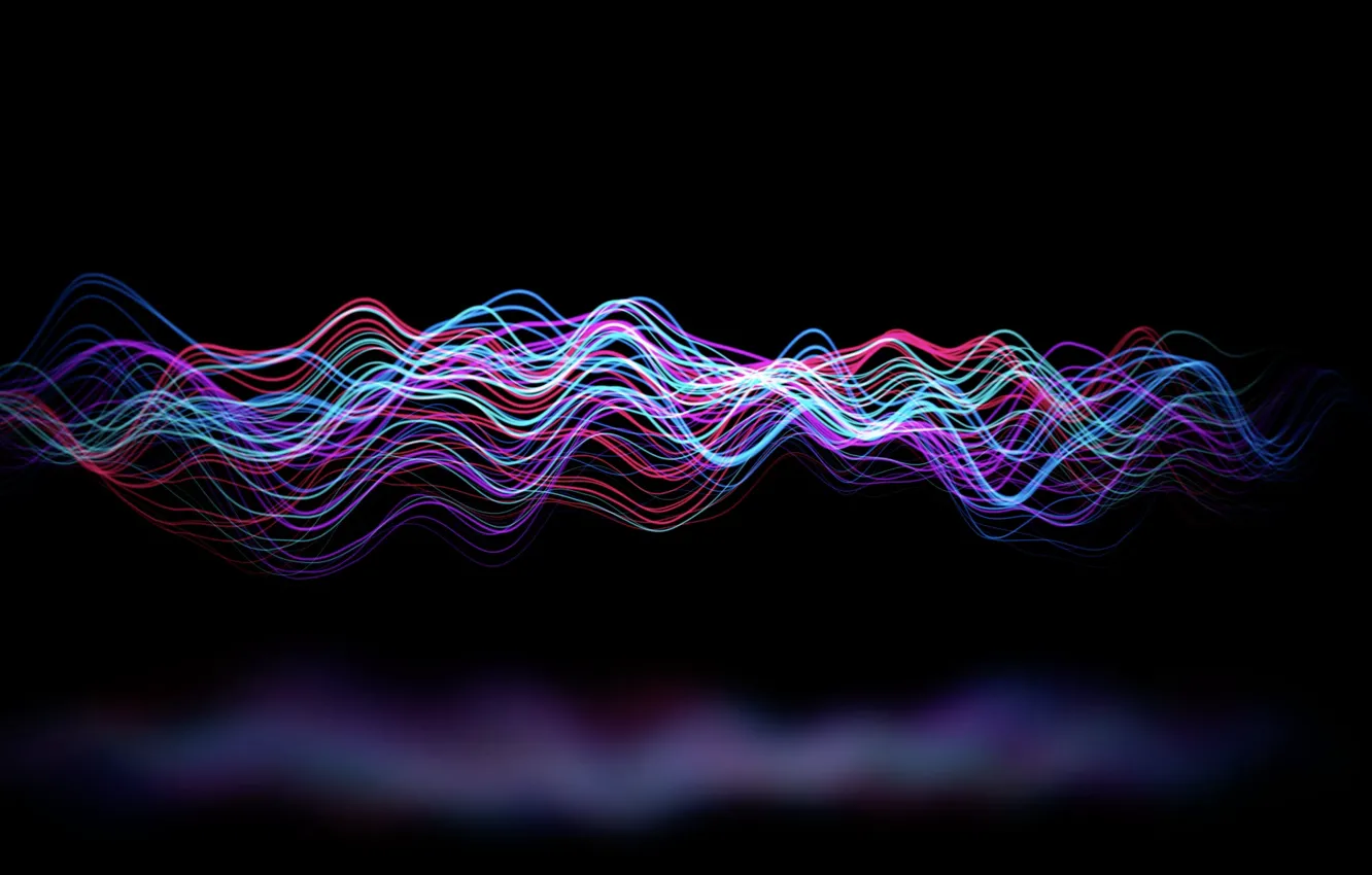 Wallpaper wave, abstraction, black background, plexus, abstraction ...