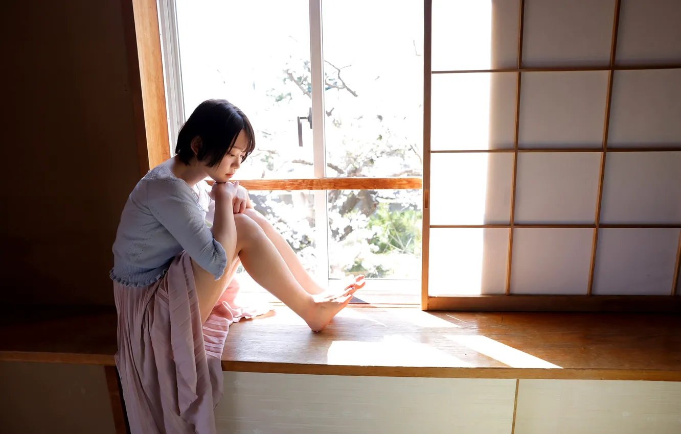 Wallpaper woman, model, pretty, window, japanese, Minka, Yura Kano for ...