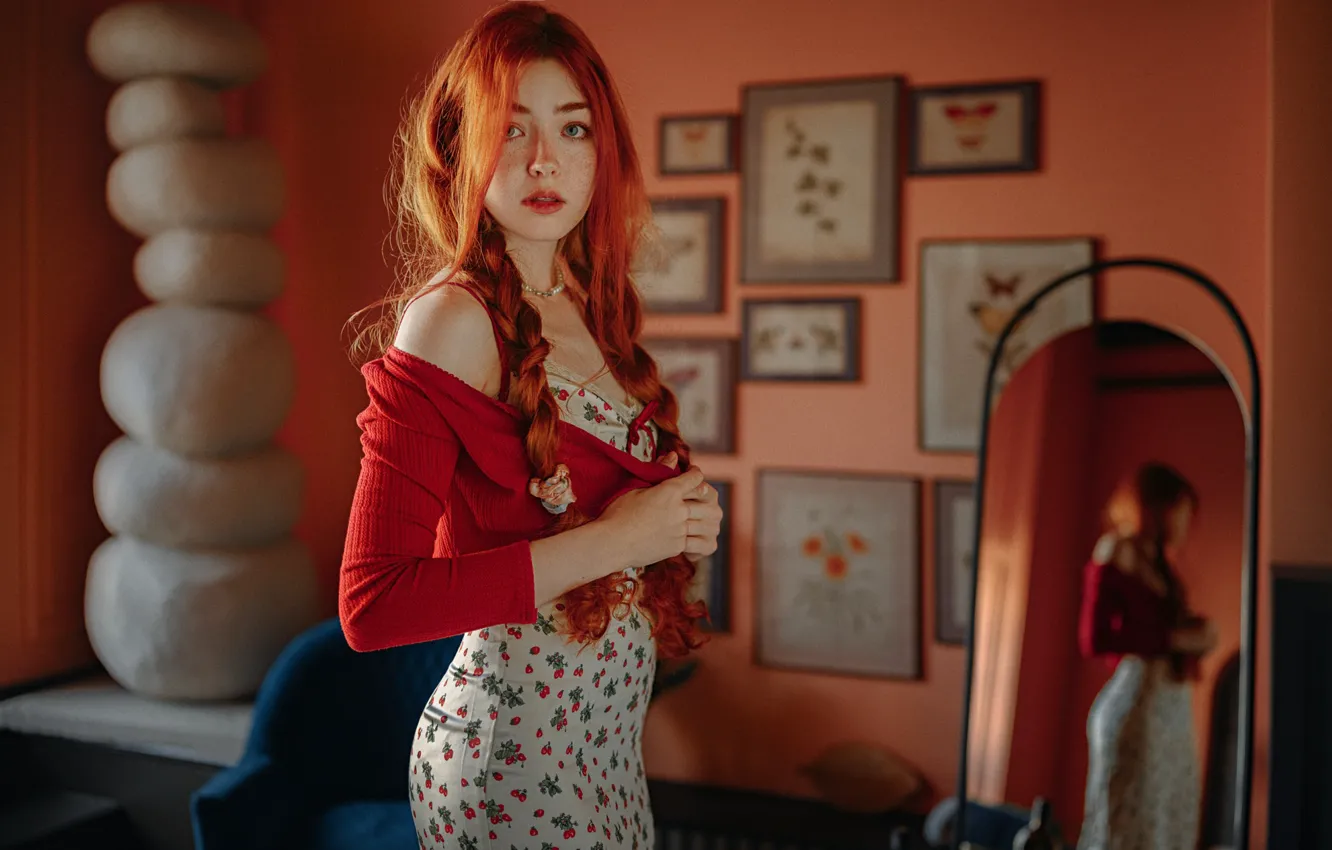 Wallpaper Look Portrait Braids Red Beauty George Chernyadev