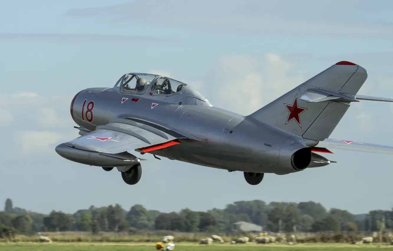 Wallpaper flight, fighter, Soviet, The MiG-15 for mobile and desktop ...