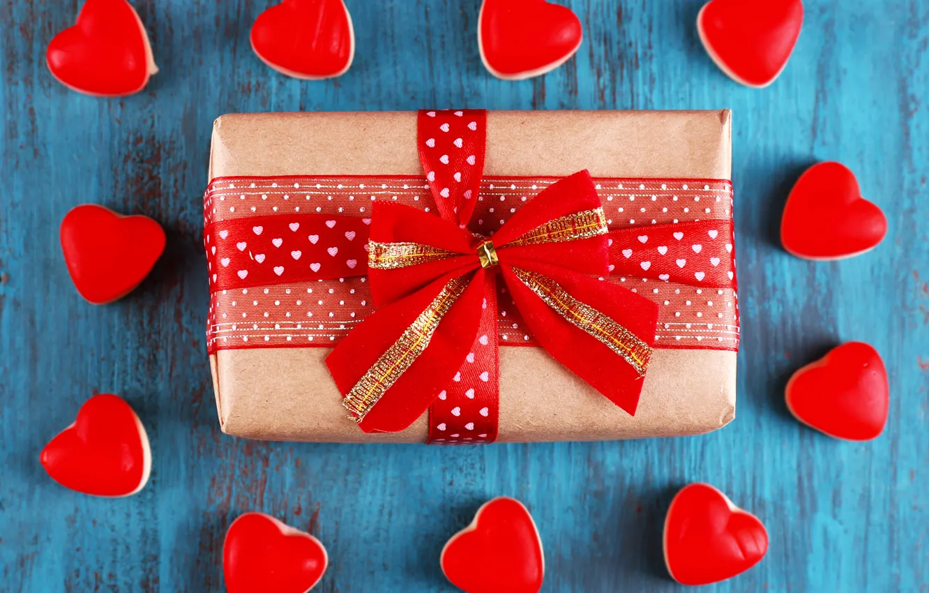 Wallpaper love, gift, heart, hearts, love, heart, wood, romantic for ...