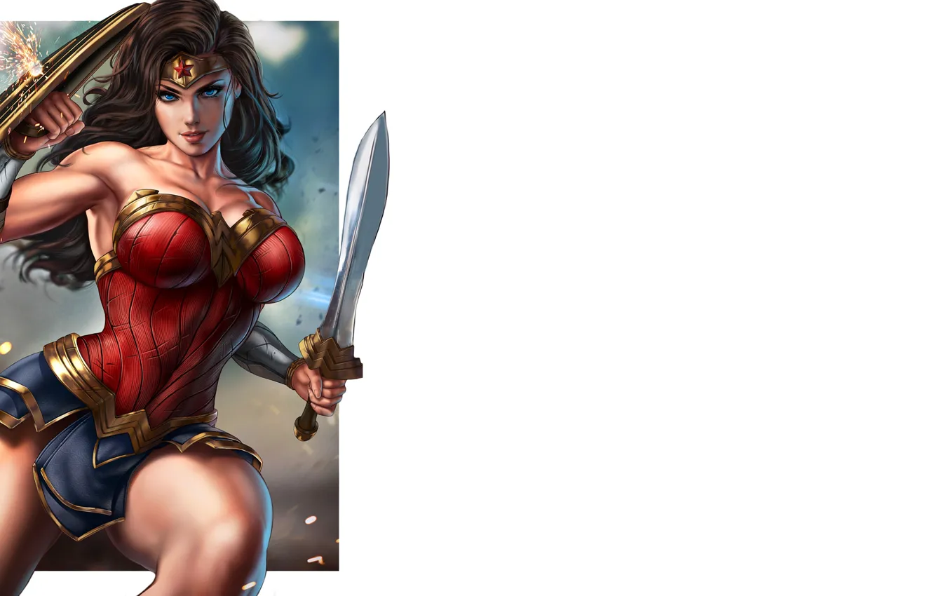 Wallpaper Girl Hot Sexy Woman Anime Wonder Woman Babe Shield For