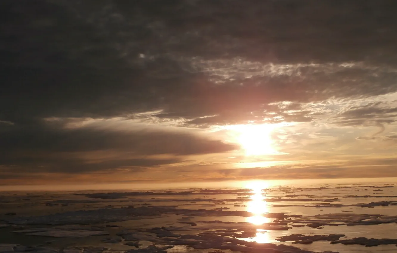 Wallpaper ice, sea, sunset, polarka for mobile and desktop, section ...