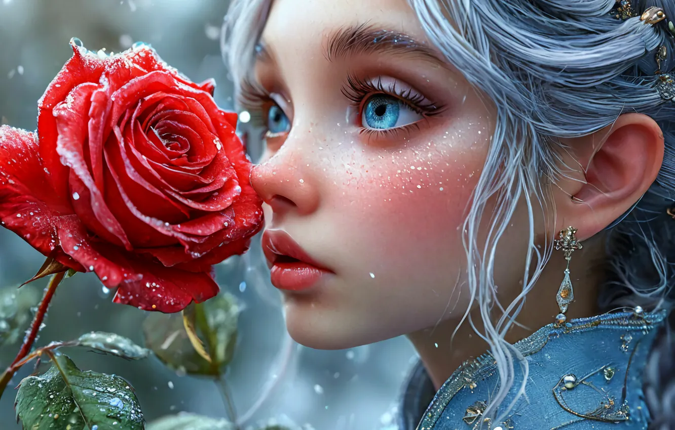 Wallpaper Girl, Rose, Girls, Roses for mobile and desktop, section ...