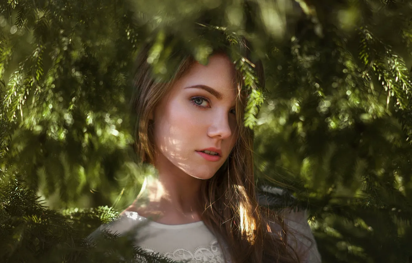 Wallpaper Summer Look Girl Branches Portrait Bokeh For Mobile And