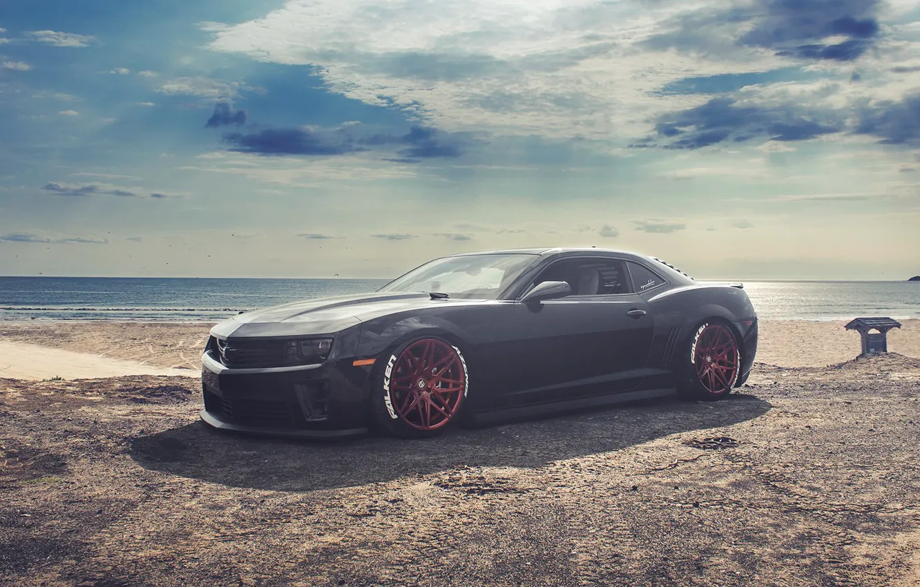 Wallpaper beach, supercar, Chevrolet Camaro for mobile and desktop ...