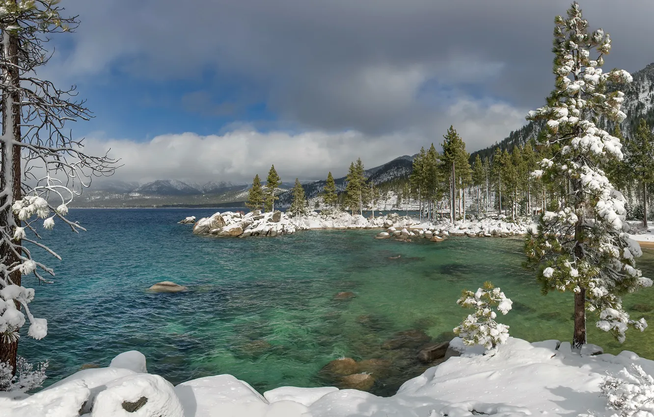 Wallpaper winter, sea, shore for mobile and desktop, section пейзажи ...