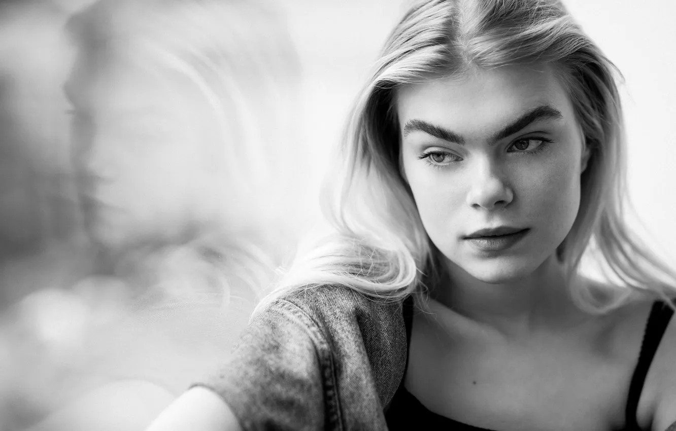 Wallpaper model, portrait, black and white, Evgeny Balezin, Gusta for ...