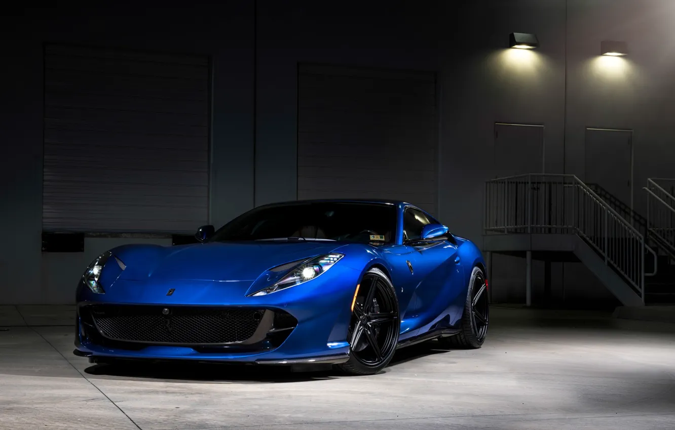 Wallpaper Light, Ferrari, Blue, Sight, Superfast, 812 for mobile and ...