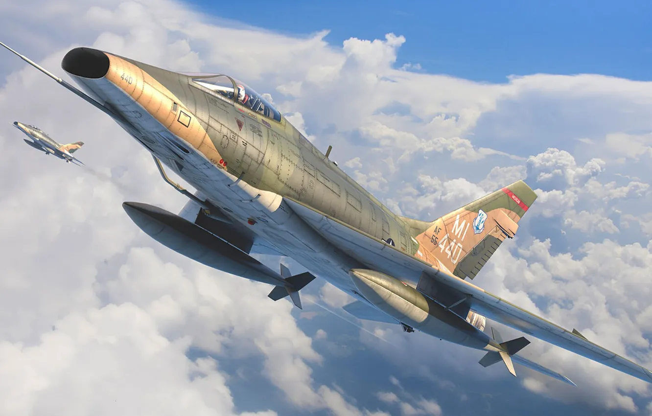 Wallpaper UNITED STATES AIR FORCE, fighter-bomber, North American ...