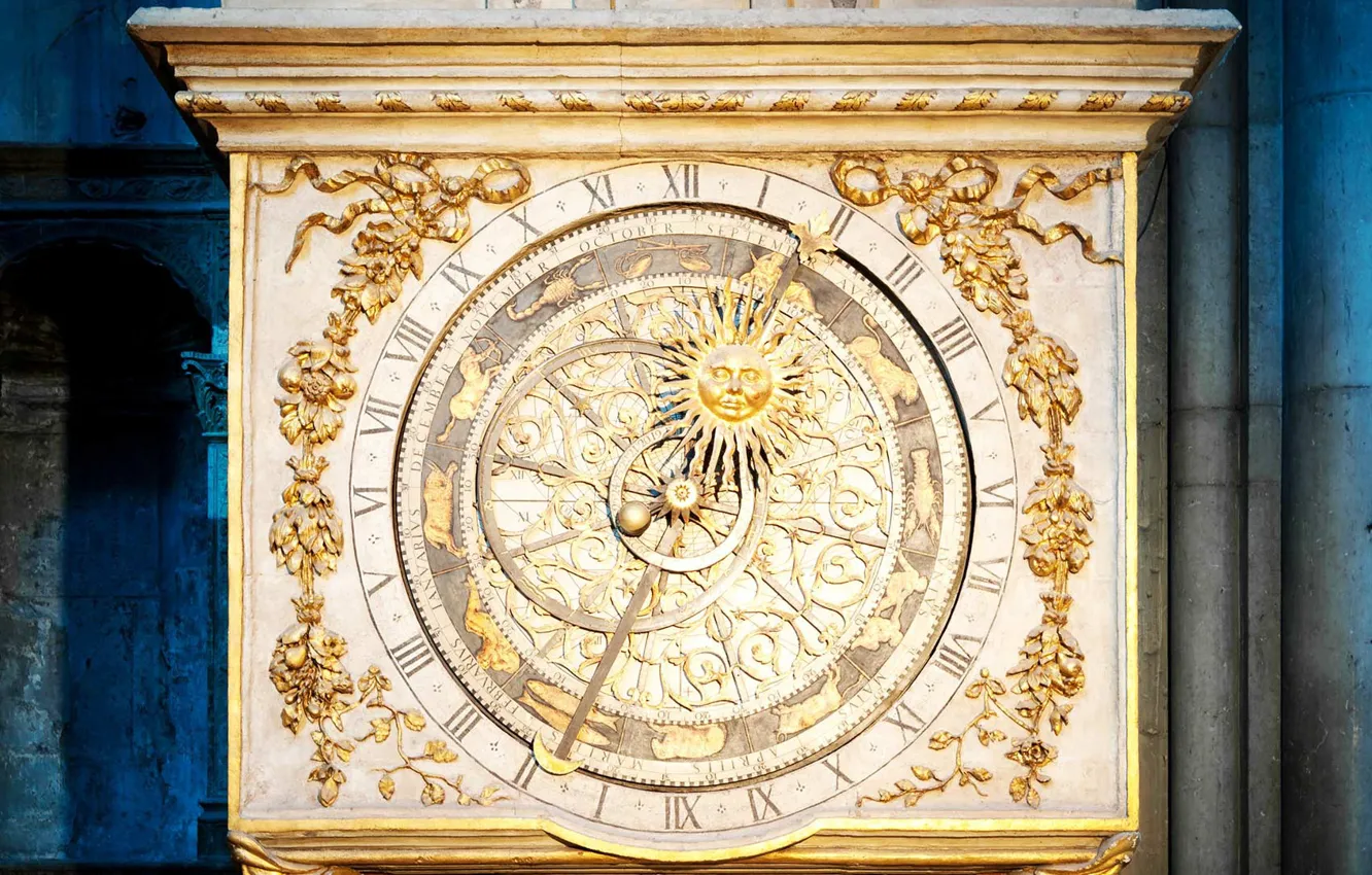 Wallpaper France, Lyon Cathedral, Astronomical clock for mobile and ...