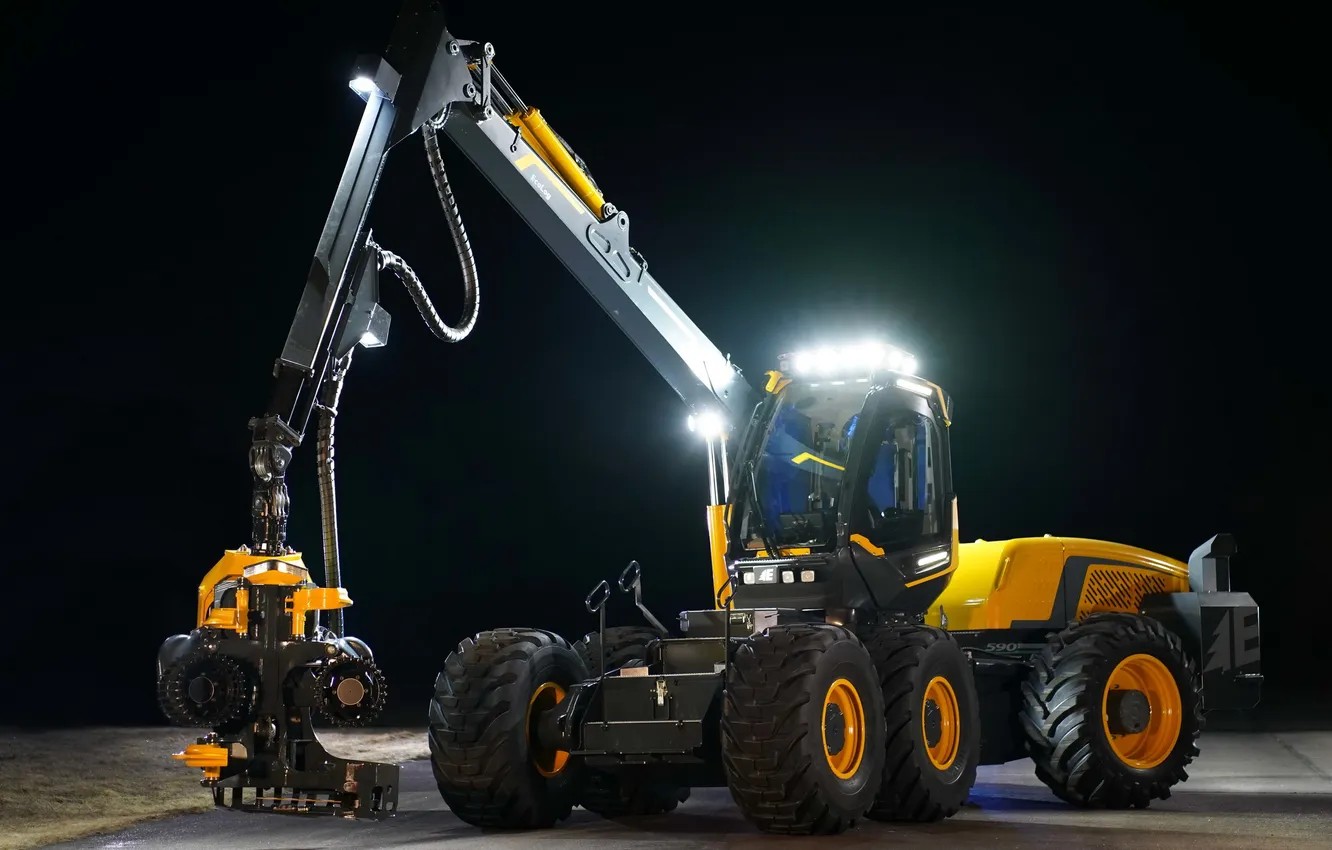 Wallpaper background, tractor, Logging equipment for mobile and desktop ...